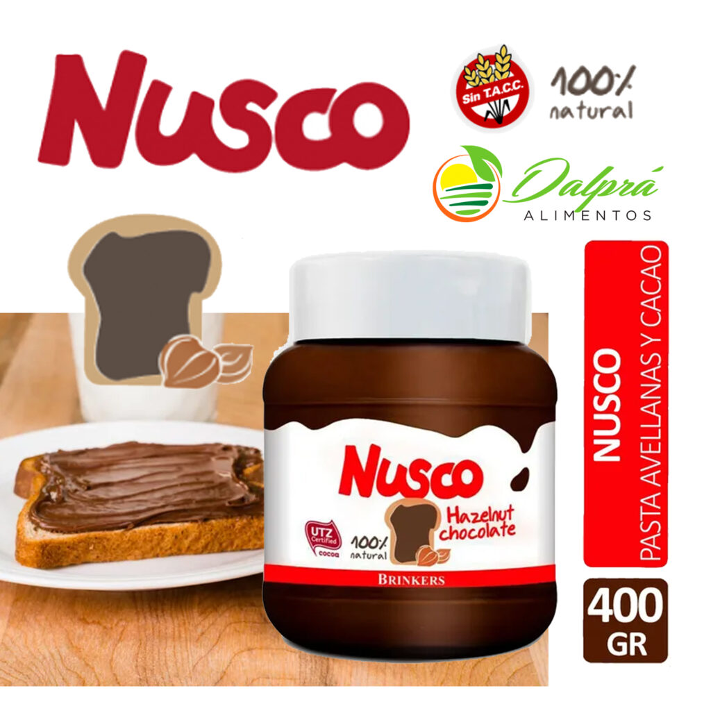 Pasta de Avellana y Cacao Nusco x 400 g SIN TACC – Dalprá Alimentos
